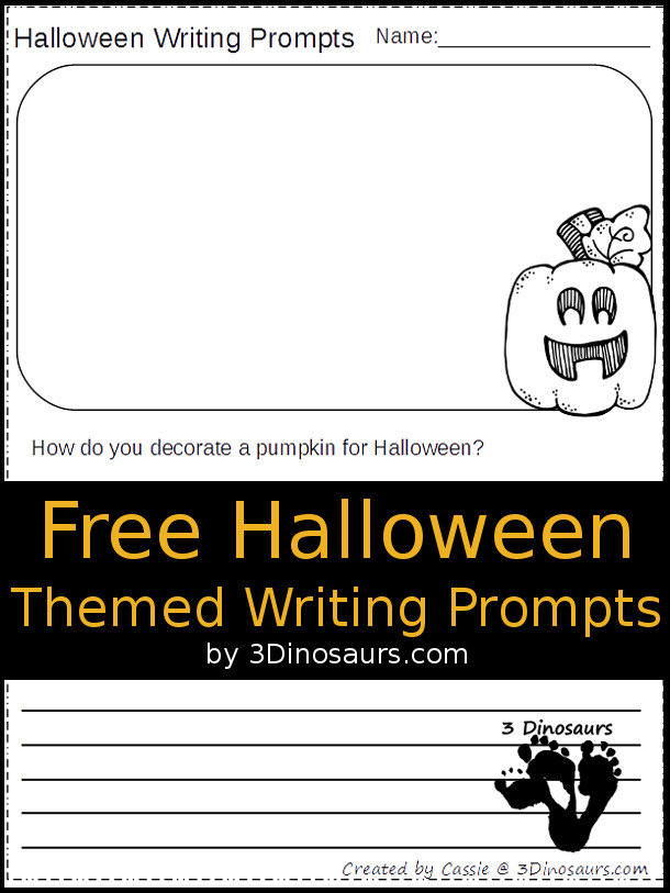 Free Halloween Themed Writing Prompts 3 Dinosaurs Free Halloween Themed Writing Prompts 3 Dinosaurs