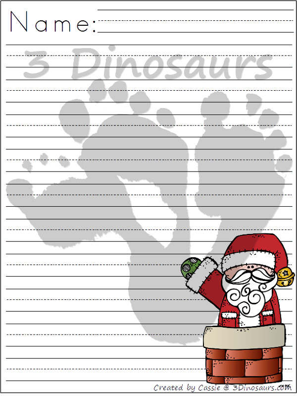 Fun Free Christmas Themed Writing Paper 3 Dinosaurs Fun Free Christmas Themed Writing Paper 3 Dinosaurs