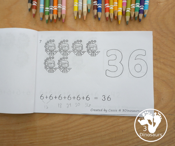 Free Winter Skip Counting By 6 Easy Reader Book | 3 Dinosaurs
