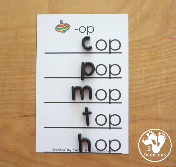 Free CVC Word Family Ladder Printables: Short Vowel Sounds – 3 Dinosaurs