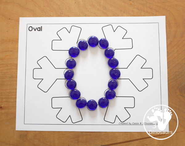 Free Snowflake Shape Dot Marker Printable – 3 Dinosaurs