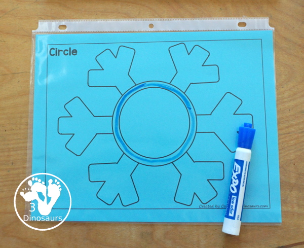 Free Snowflake Shape Playdough Mat Printables – 3 Dinosaurs
