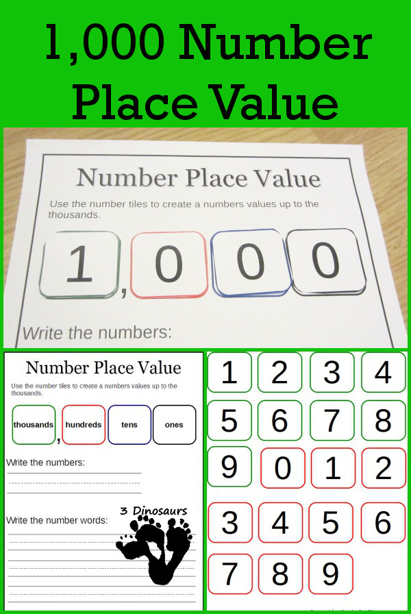 Free 1 000 Number Place Value 3 Dinosaurs Free 1 000 Number Place Value 3 Dinosaurs