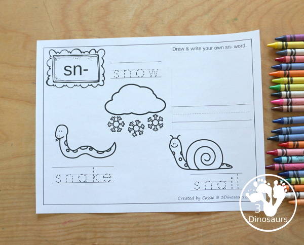53+ Blends Beginning & Ending Blends Printables & Activities – 3 Dinosaurs