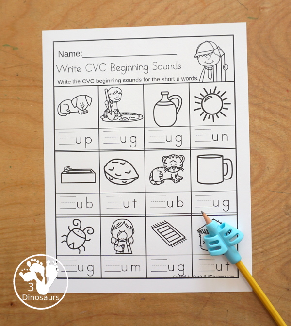 Free CVC Word Family Write the Beginning Sounds No-Prep Worksheet – 3 ...