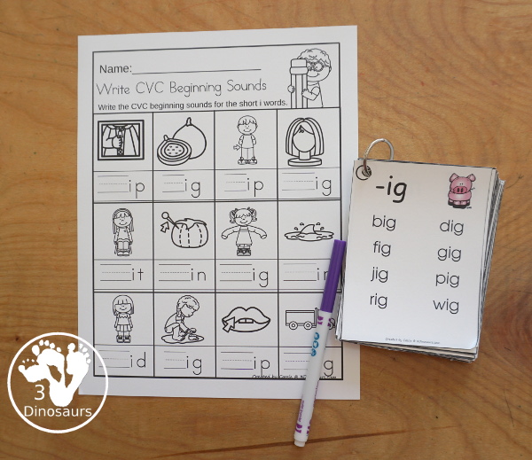 Free CVC Word Family Write the Beginning Sounds No-Prep Worksheet – 3 ...
