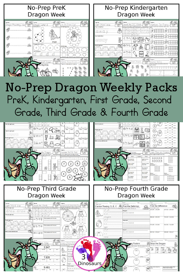 3 Dinosaurs | Stomping, Romping, and Roaring Printables, Crafts & More ...