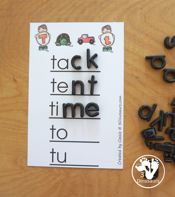 Free ABC Phonics Ladders: A Consonant Vowel Blend Printable – 3 Dinosaurs