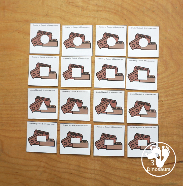 Free Three Little Pigs Shape Sorting Printable – 3 Dinosaurs
