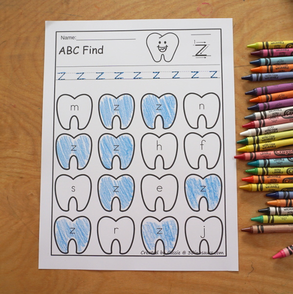 Free Tooth ABC Tracing Strip Printables – All 26 Letters of the ...