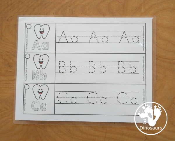 Free Tooth ABC Tracing Strip Printables – All 26 Letters of the ...