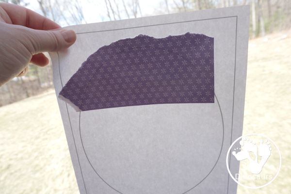 Torn Paper Easter Eggs With Scrapbook Paper | 3 Dinosaurs