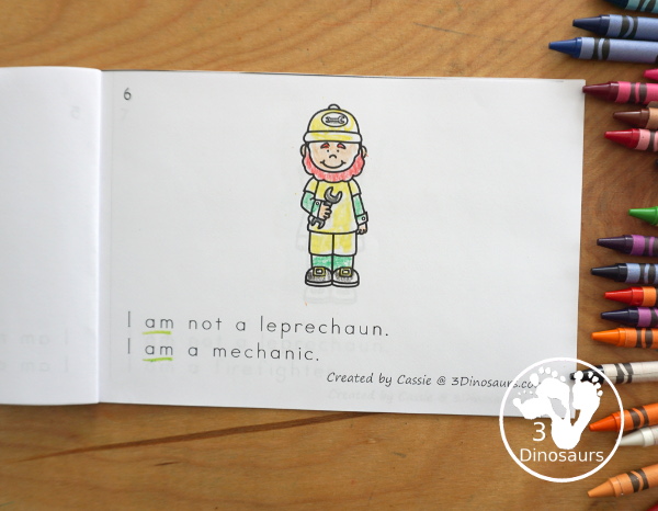 Free I Am Not a Leprechaun Easy Reader Book Printable – 3 Dinosaurs