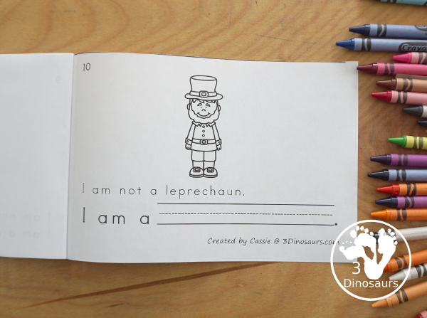 Free I Am Not a Leprechaun Easy Reader Book Printable – 3 Dinosaurs