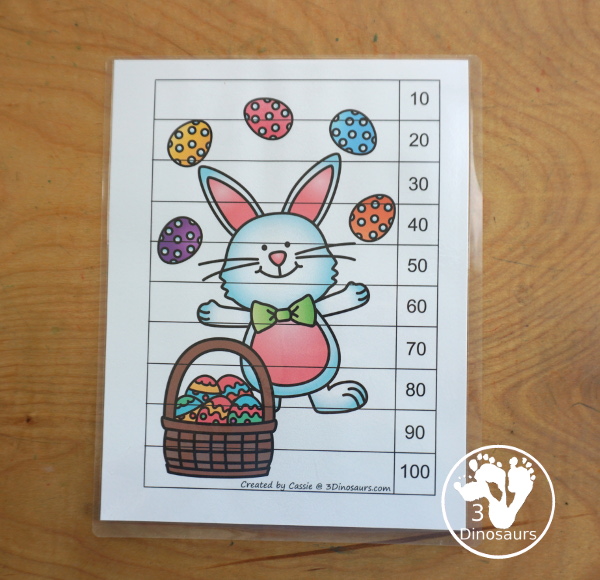 Free Easter Skip Counting Puzzles – 12 Printable Puzzles – 3 Dinosaurs