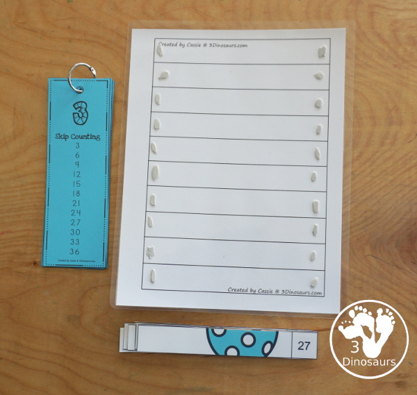 Free Easter Skip Counting Puzzles – 12 Printable Puzzles – 3 Dinosaurs
