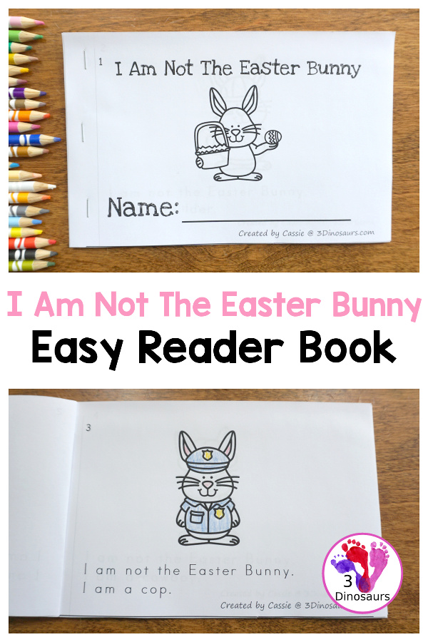 Free I Am Not the Easter Bunny Easy Reader Book Printable – 3 Dinosaurs