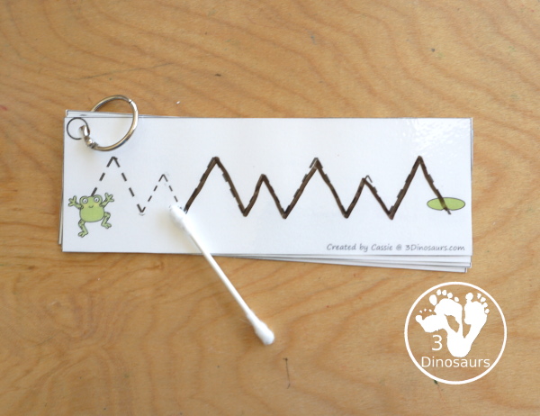 Free Frog Prewriting Strip Printables for Kids – 3 Dinosaurs