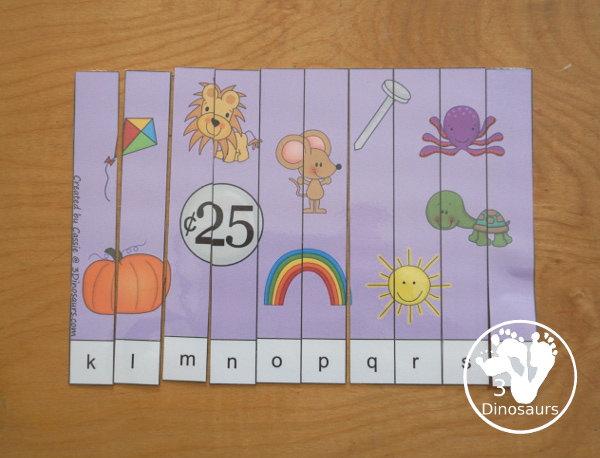 Free ABC 10 Piece Puzzles Printables – Alphabetical Order Puzzles – 3 ...