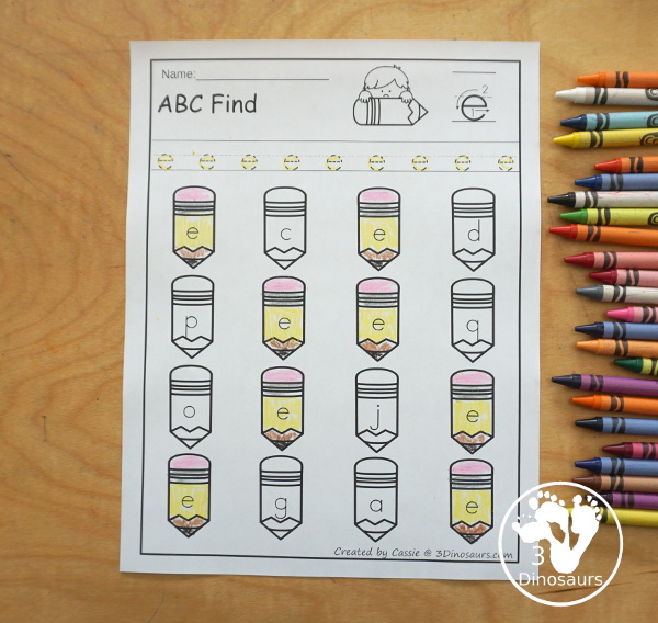 73+ ABC Letter Finds Printables – 3 Dinosaurs
