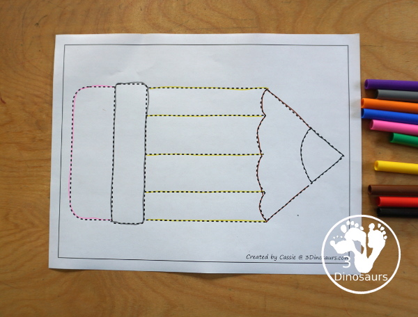 Free Pencil Fine Motor Mats – 3 Dinosaurs