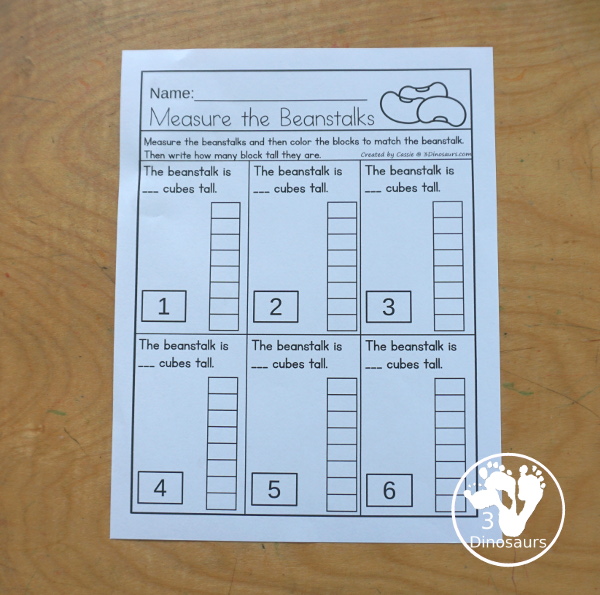 Free Measure the Beanstalk Printable with Jack and the Beanstalk – 3 ...