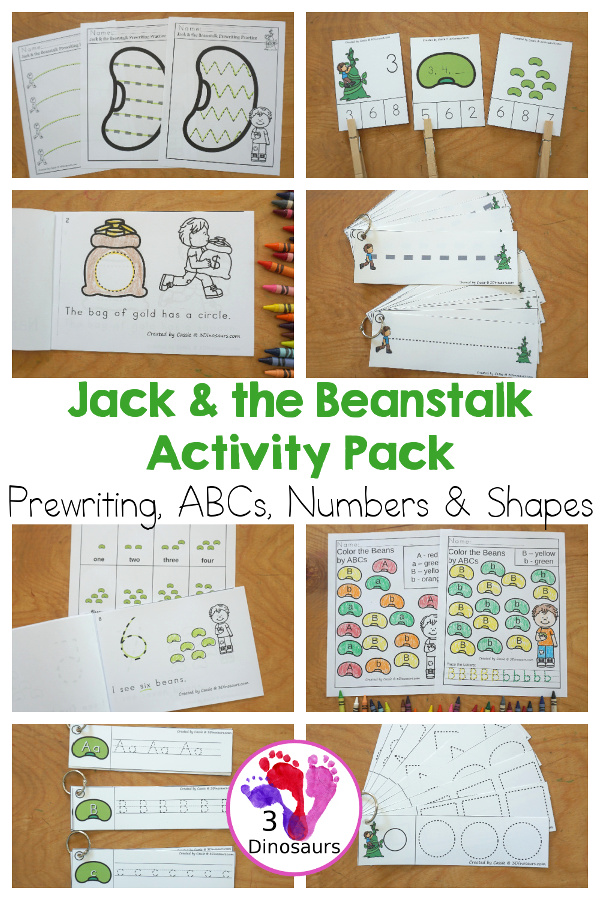 Jack & the Beanstalk Activity Pack: Prewriting, Shapes, ABCs, and ...