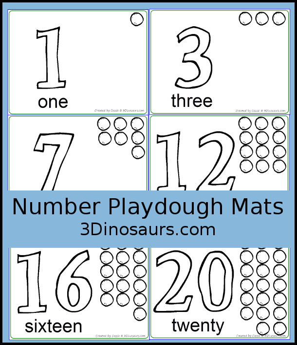 New Free 1 To 20 Number Printables 3 Dinosaurs New Free 1 To 20 Number Printables 3 Dinosaurs