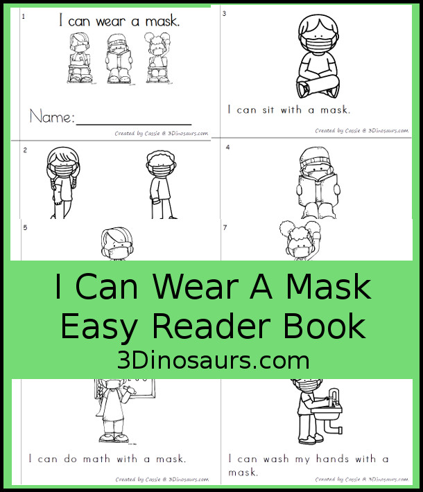 I Can Wear A Mask Easy Reader Book | 3 Dinosaurs