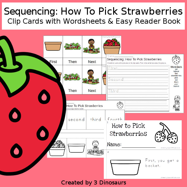 More Spring & Earth Day Themed Sequencing Sets | 3 Dinosaurs
