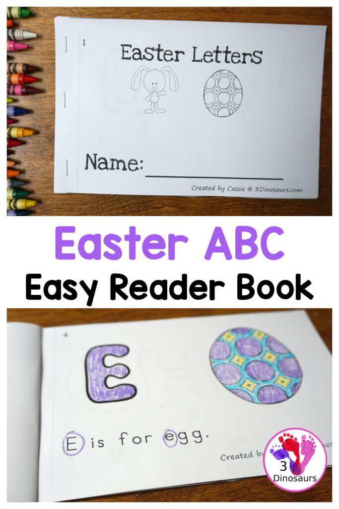 Free Easter ABC Easy Reader Book Printable – 3 Dinosaurs