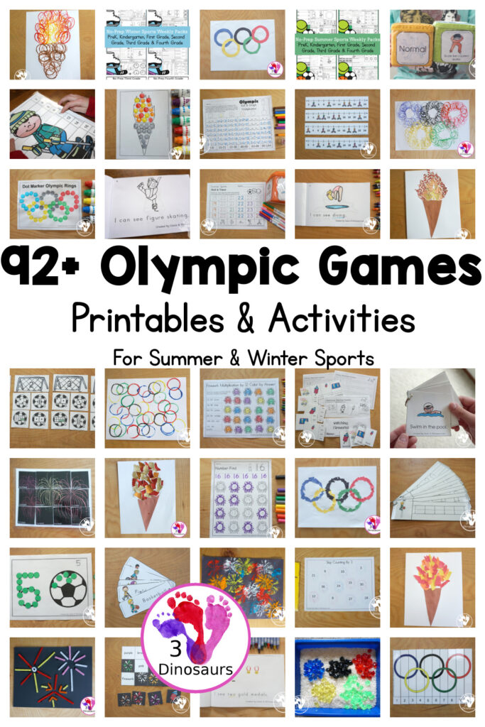 92+ Olympic Games Printables & Activities – 3 Dinosaurs