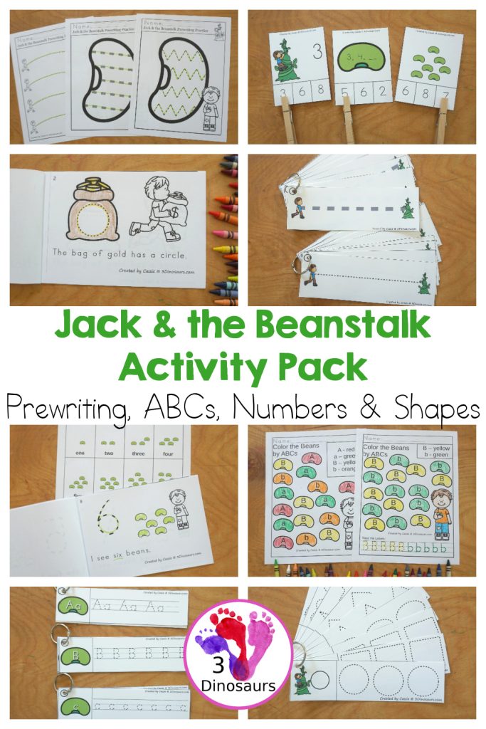 Jack & the Beanstalk Activity Pack: Prewriting, Shapes, ABCs, and ...