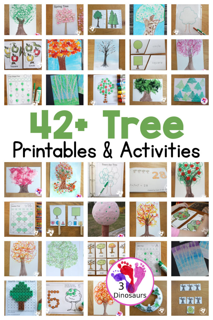 42+ Tree Activities and Printables for Arbor Day – 3 Dinosaurs