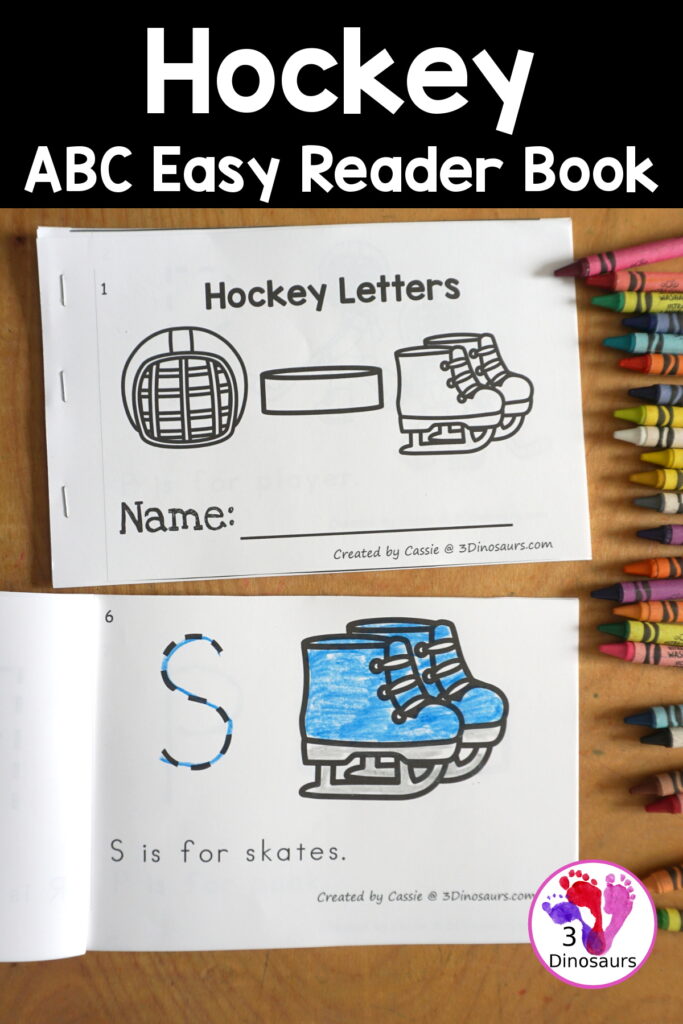 Free Hockey ABC Easy Reader Book Printable – 3 Dinosaurs